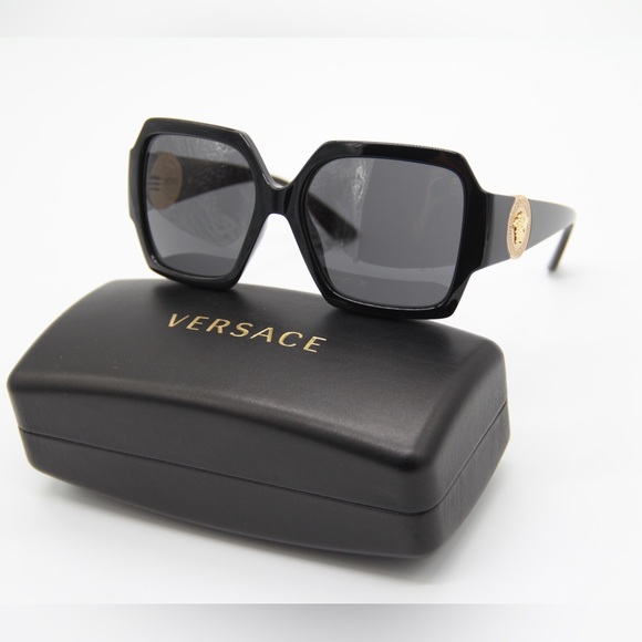 Versace | Accessories | New Versace Ve4453 Gb87 Black Square Oversized ...